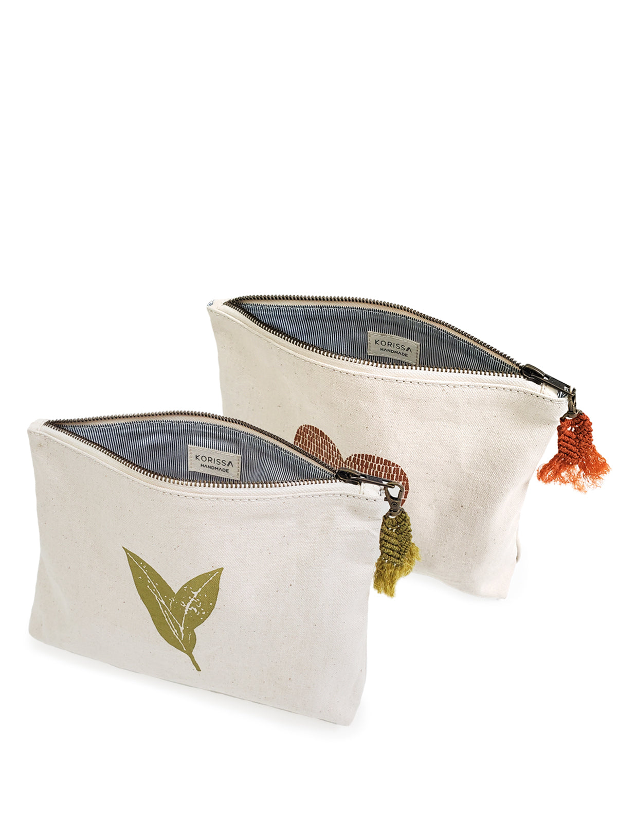 Hand Screen Printed Cotton Canvas Pouch - Nature – KORISSA