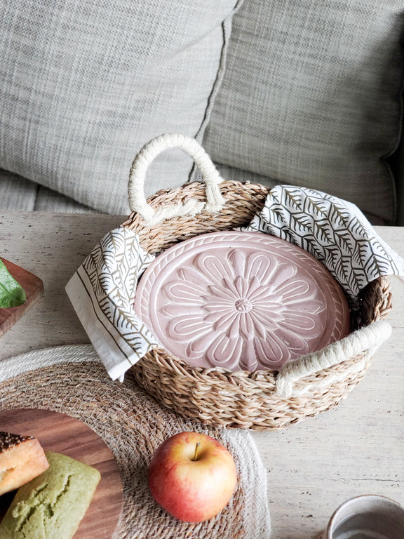 Terracotta Bread Basket with Warming Stone - KORISSA®